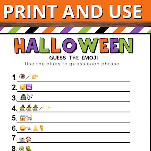 Halloween Guess the Emoji Game Halloween Activities - Etsy