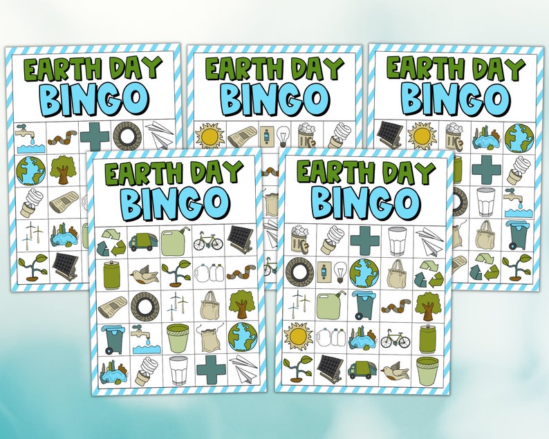 Earth Day Bingo, Earth Day Printable Activity for Kids - Etsy