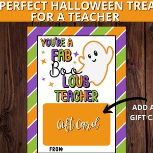 Halloween Teacher Gift Card Holder Halloween Gift Card - Etsy