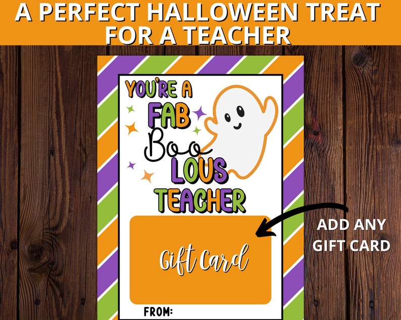 Halloween Teacher Gift Card Holder Halloween Gift Card - Etsy