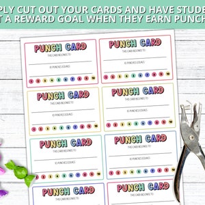 Classroom Reward Punch Cards, Student Punch Cards, Classroom Management ...