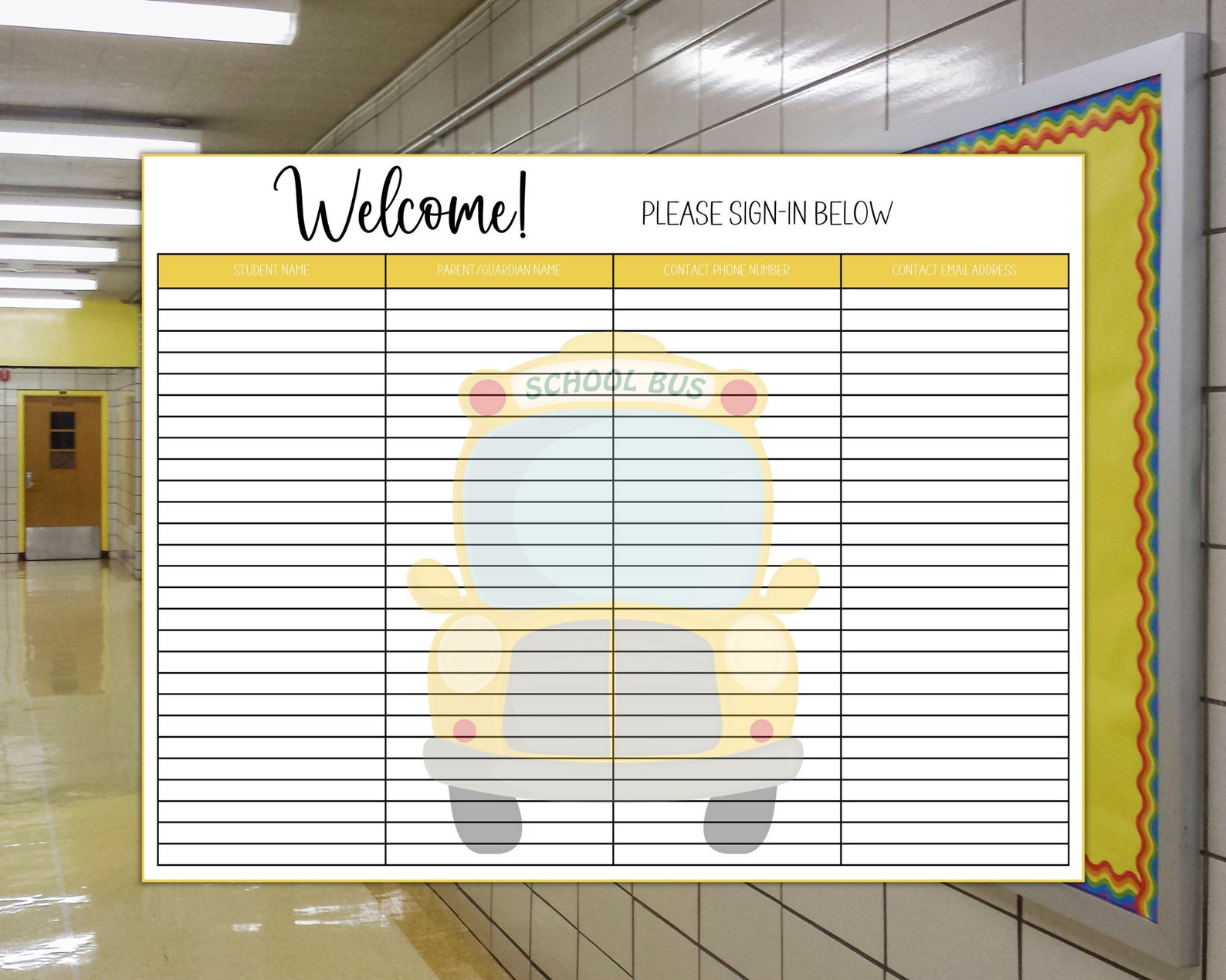 Back to School Open House Sign in Sheet Classroom Sign in - Etsy