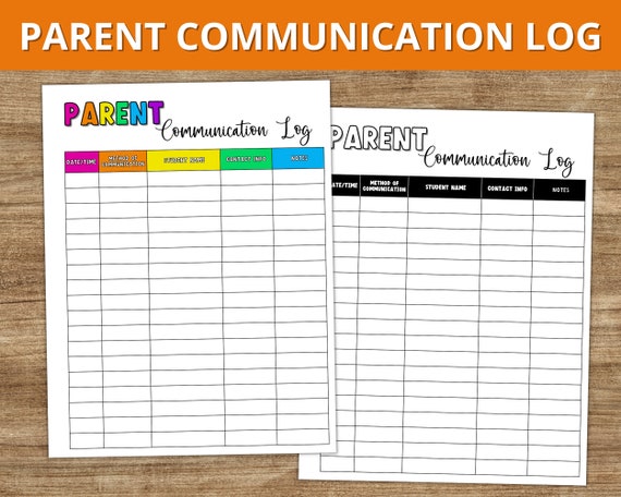 Parent Communication Log Teacher Communication Record - Etsy