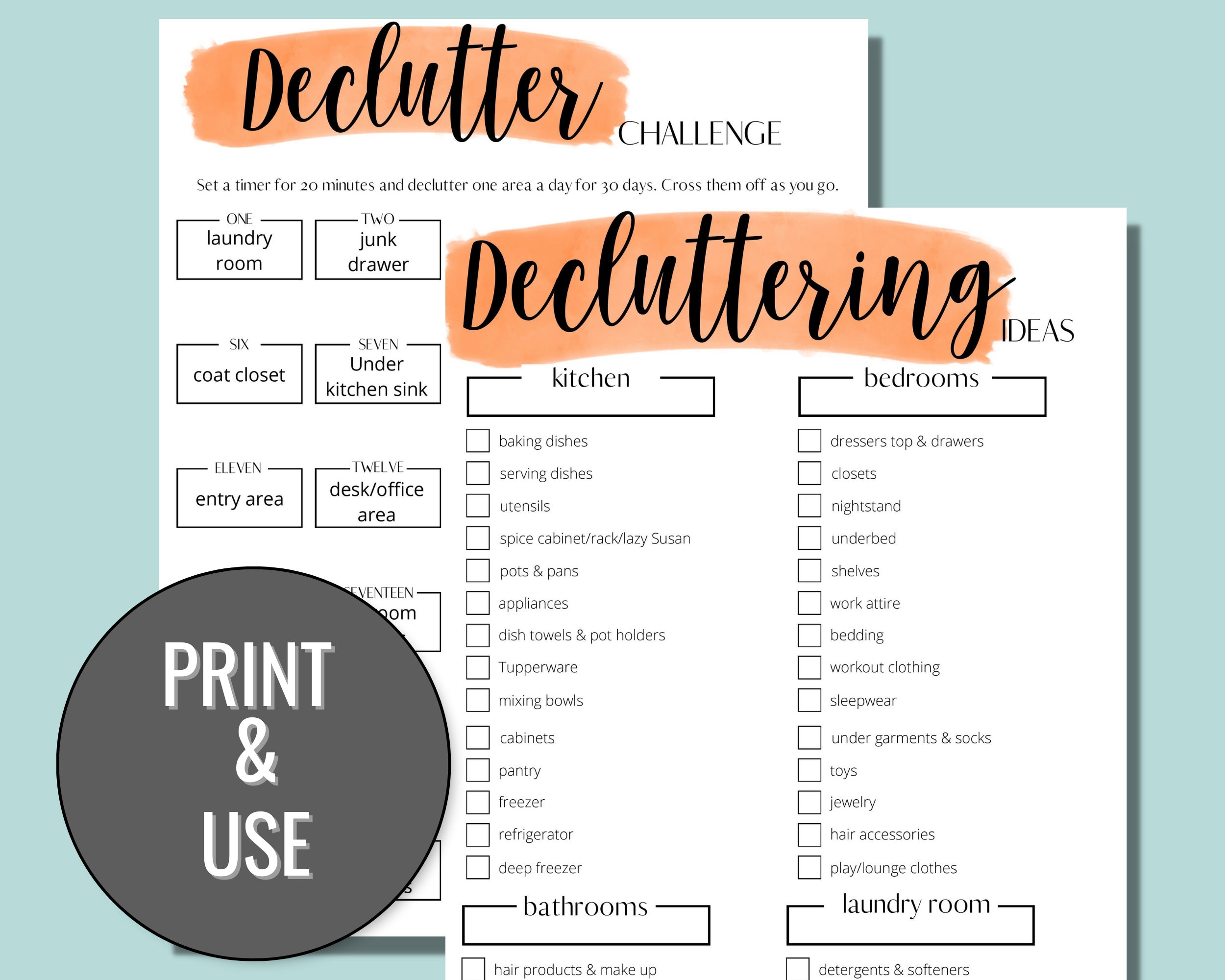 Declutter Challenge Printable Declutter Tracker Home Cleaning - Etsy