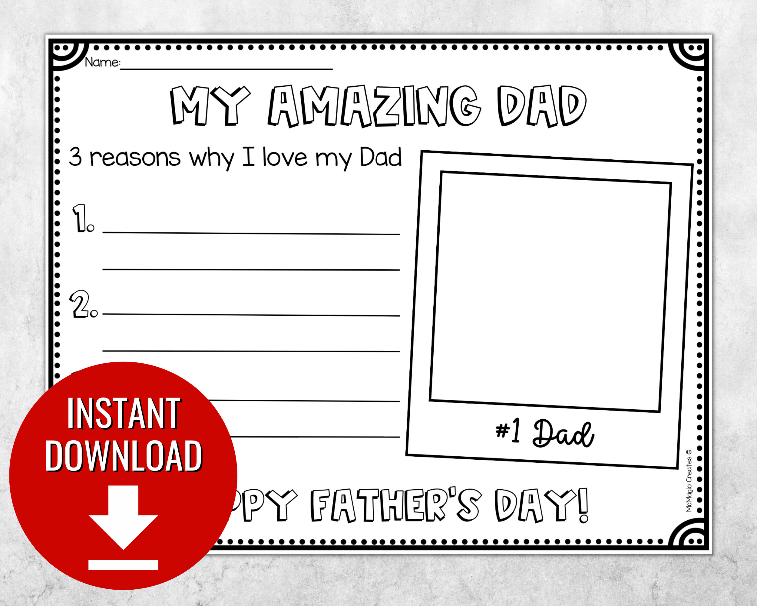 Father's Day Writing Activity Father's Day - Etsy