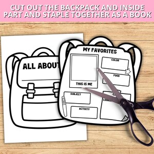 All About Me Backpack, First Day of School Activity, All About Me Craft ...