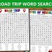 Road Trip Word Search Game, Travel Activities for Kids, Car Ride ...