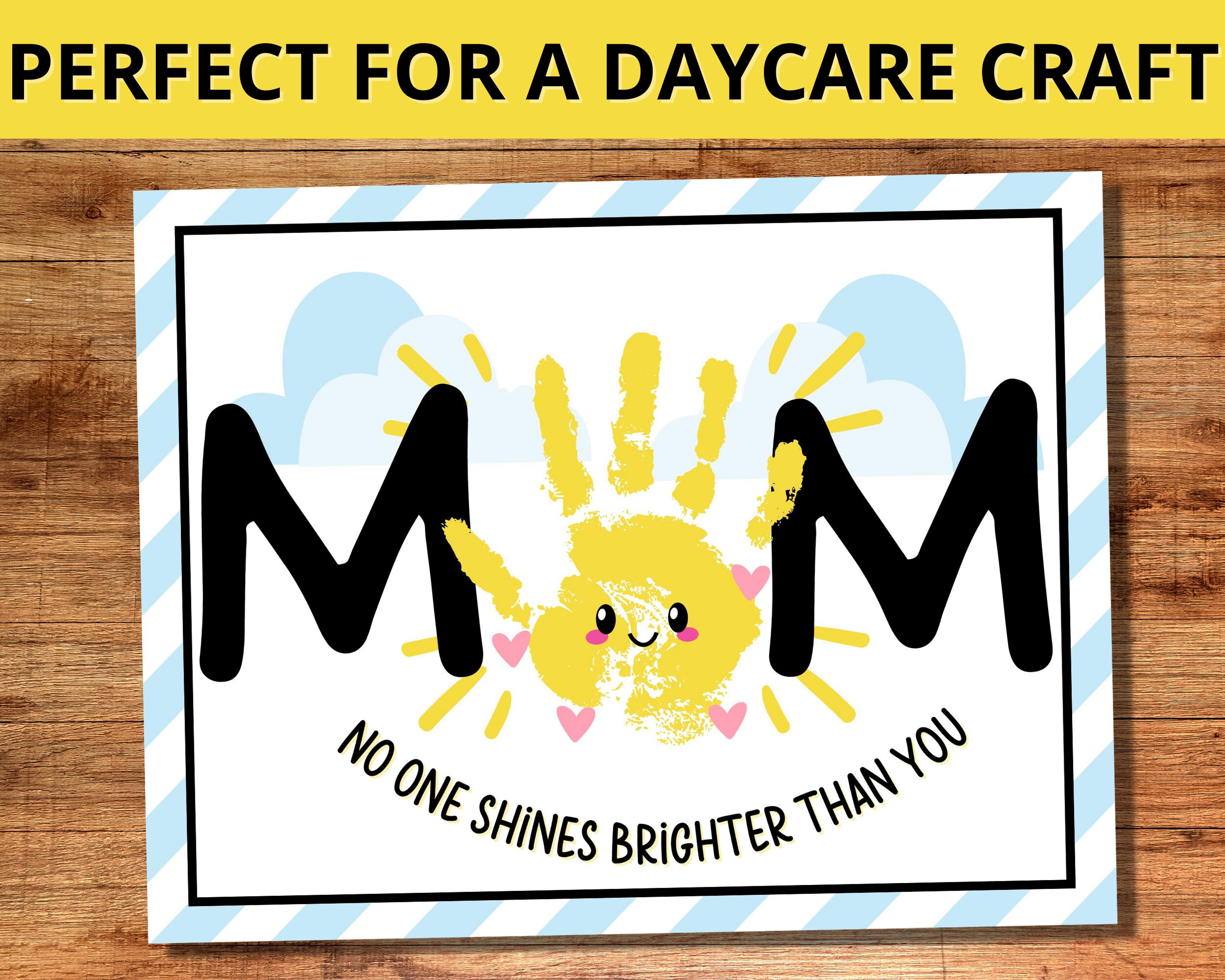 Mother's Day Handprint Art Keepsake, Printable Mother's Day Gift, DIY ...