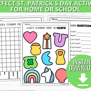 St. Patrick's Day Cereal Marshmallow Math Graphing Activity ...
