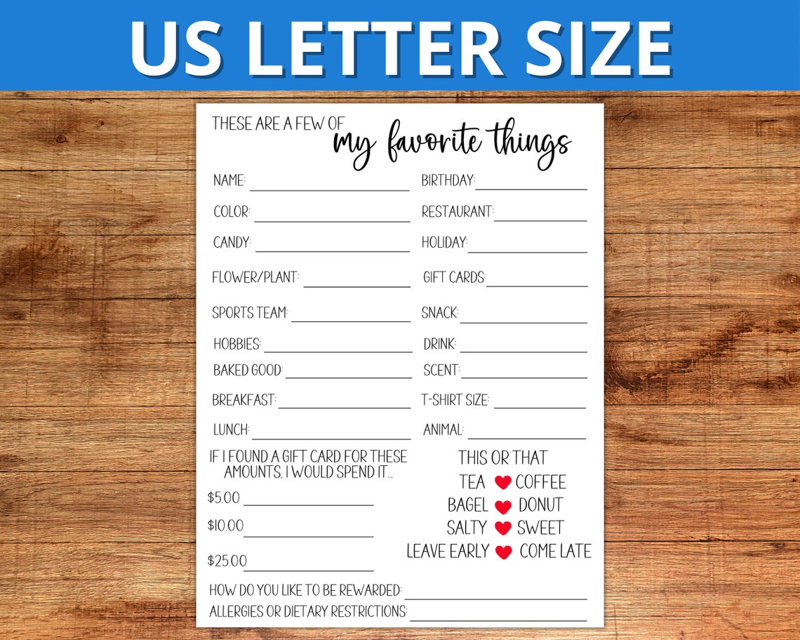 Employee Favorite Things Survey Co worker All About Me List Etsy employee-favorite-things-survey-co-worker-all-about-me-list-etsy