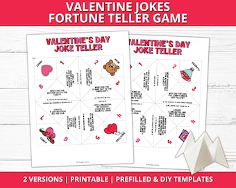 Valentine Cootie Catcher Printable, Valentines Joke Teller, Jokes for ...