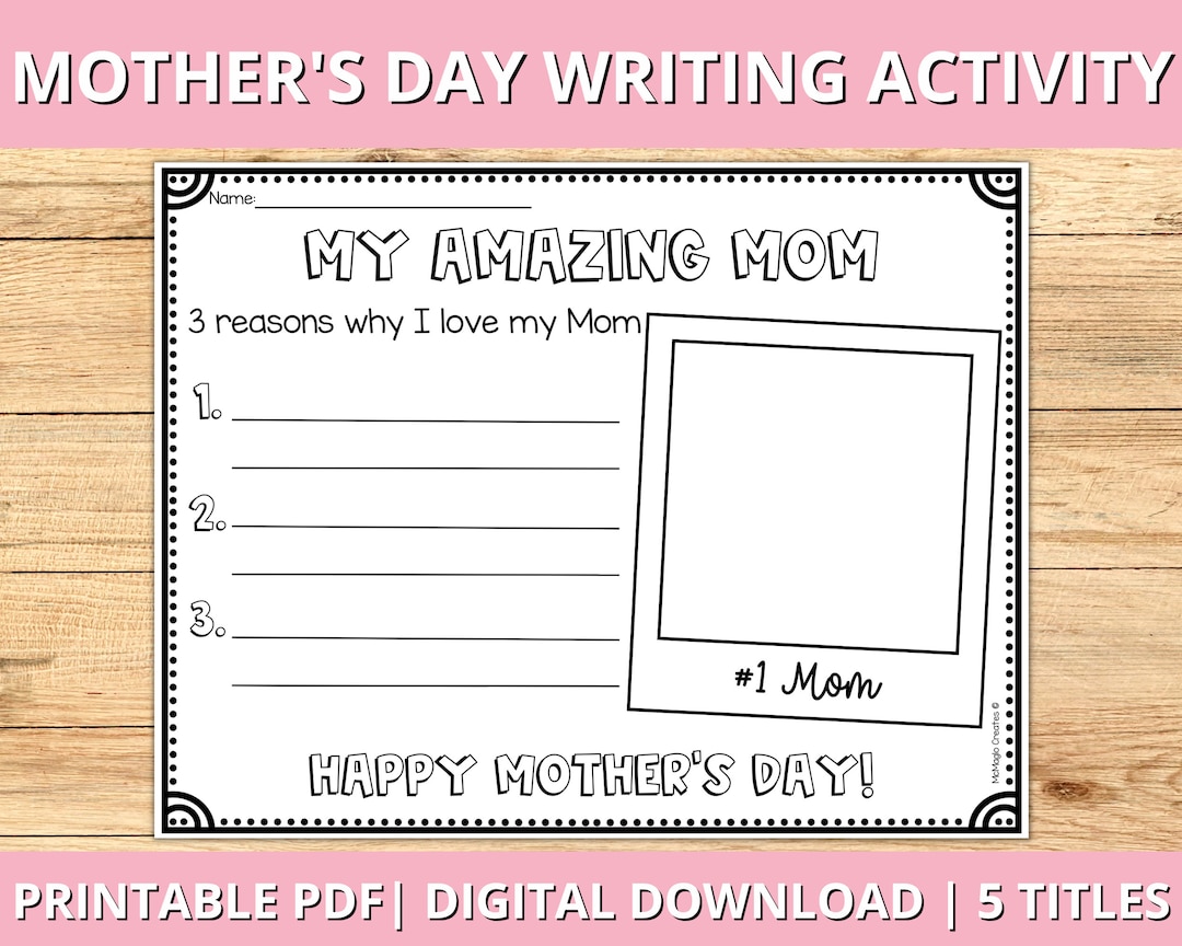 Mother's Day Activity for Kids, Mother's Day Questionnaire, 3 Reasons ...