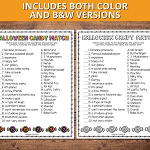 Halloween Candy Match Game, Halloween Games for Kids, School Halloween ...