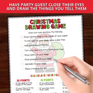 Christmas Drawing Game, Office Holiday Party Game, Christmas Family ...