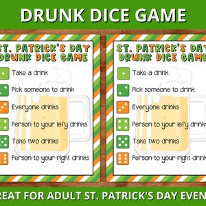 St. Patricks Day Drinking Game Bundle, St. Patrick's Day Adult ...