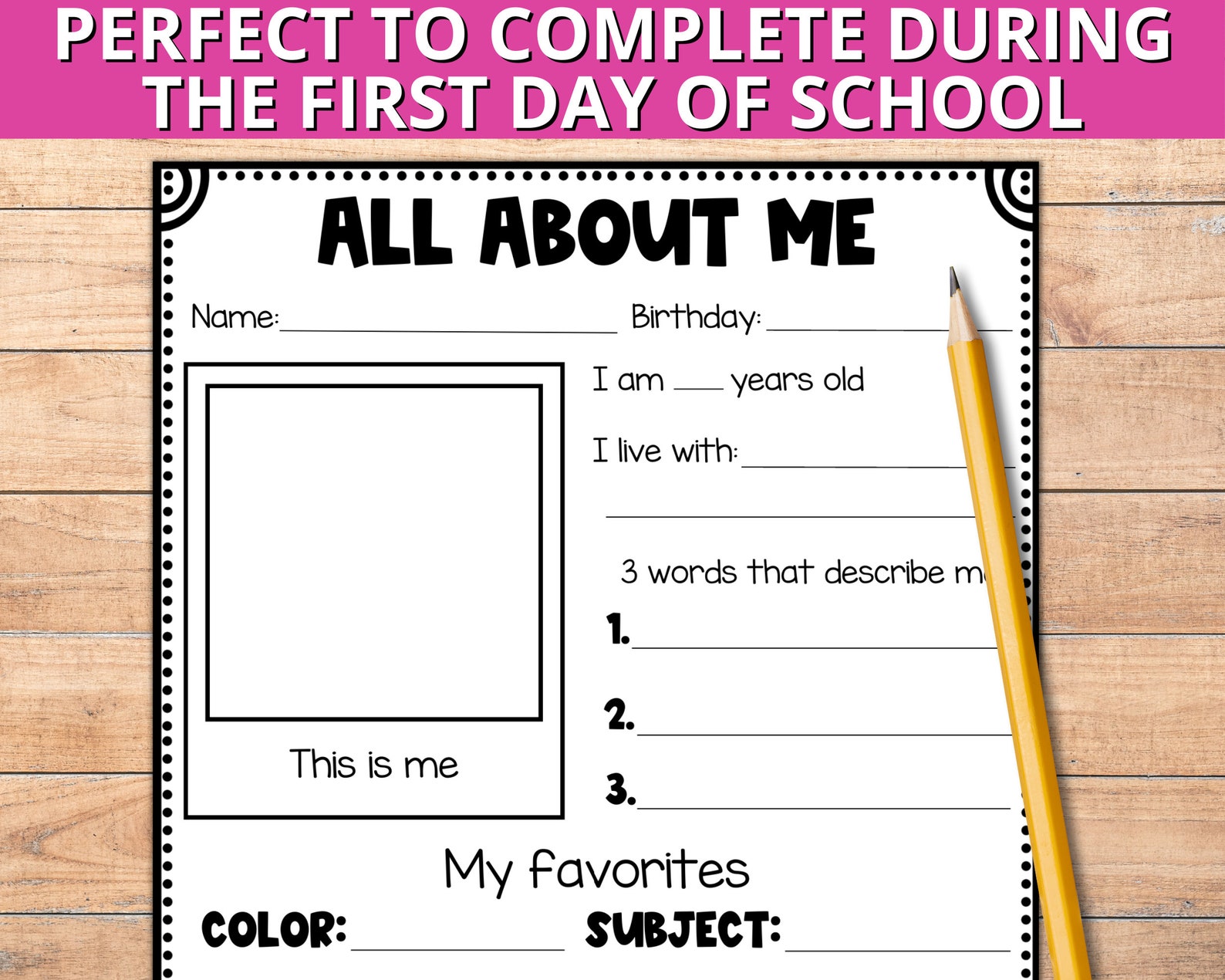Student All About Me Questionnaire, Printable Back to School Activity ...