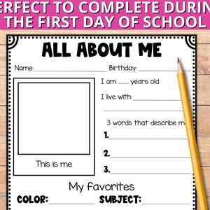 Student All About Me Questionnaire, Printable Back to School Activity ...