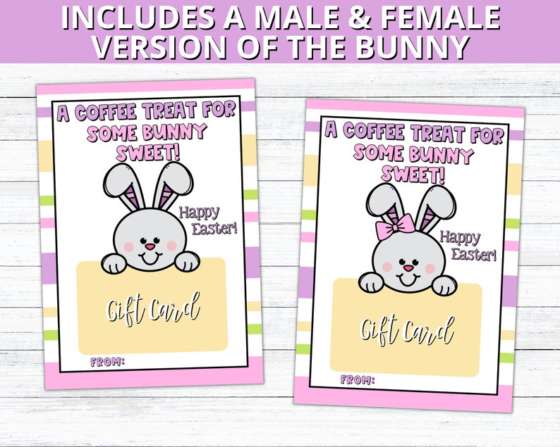 Coffee Easter Gift Card Holder Printable, Teacher Easter Gift, Easter ...