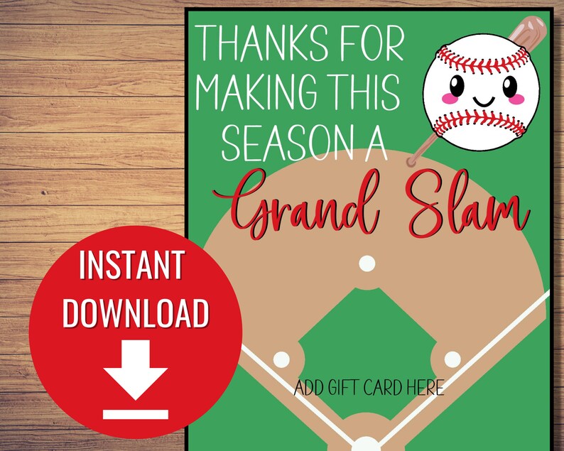 Baseball Coach Gift Card Holder Thank You Coach Gift - Etsy