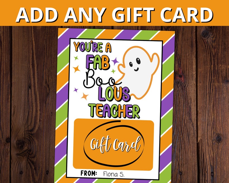 Halloween Teacher Gift Card Holder Halloween Gift Card - Etsy