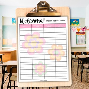 Pastel Rainbow Back to School Open House Sign in Sheet, Meet the ...