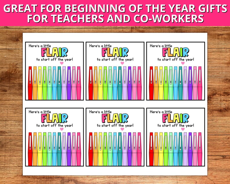 Back to School Teacher Gift Tag Flair Pen Gift Tag First Day - Etsy