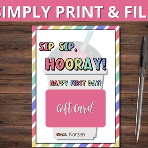 First Day of School Teacher Gift Card Holder, Back to School Teacher ...