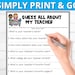 Guess All About My Teacher Game, Printable Back to School Icebreaker ...