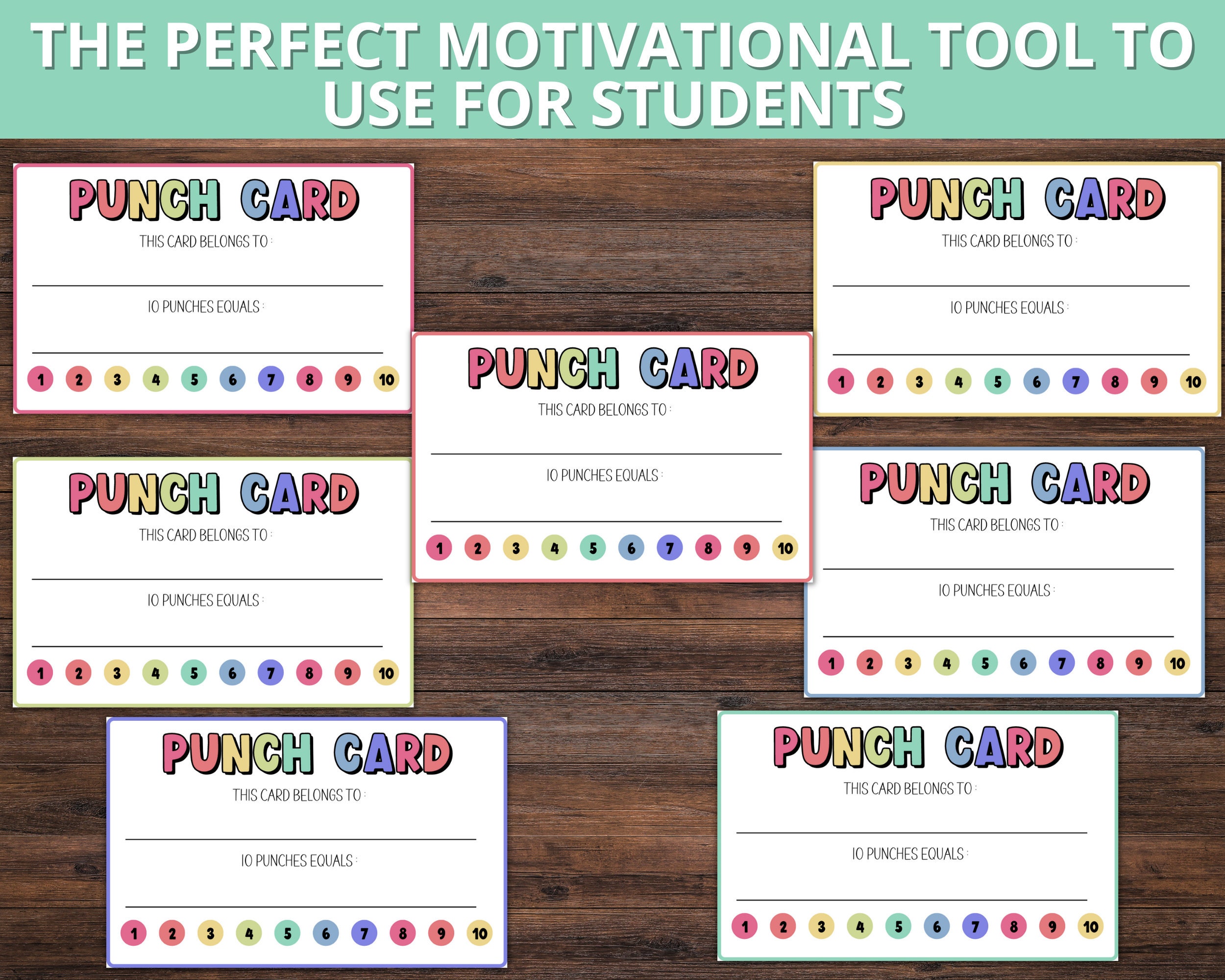 Classroom Reward Punch Cards Student Punch Cards Classroom - Etsy