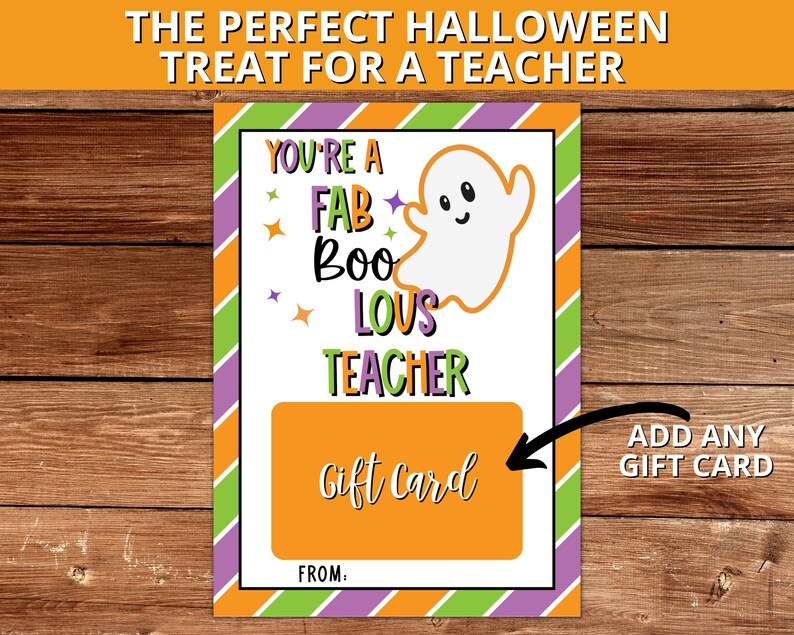 Halloween Teacher Gift Card Holder Halloween Gift Card - Etsy