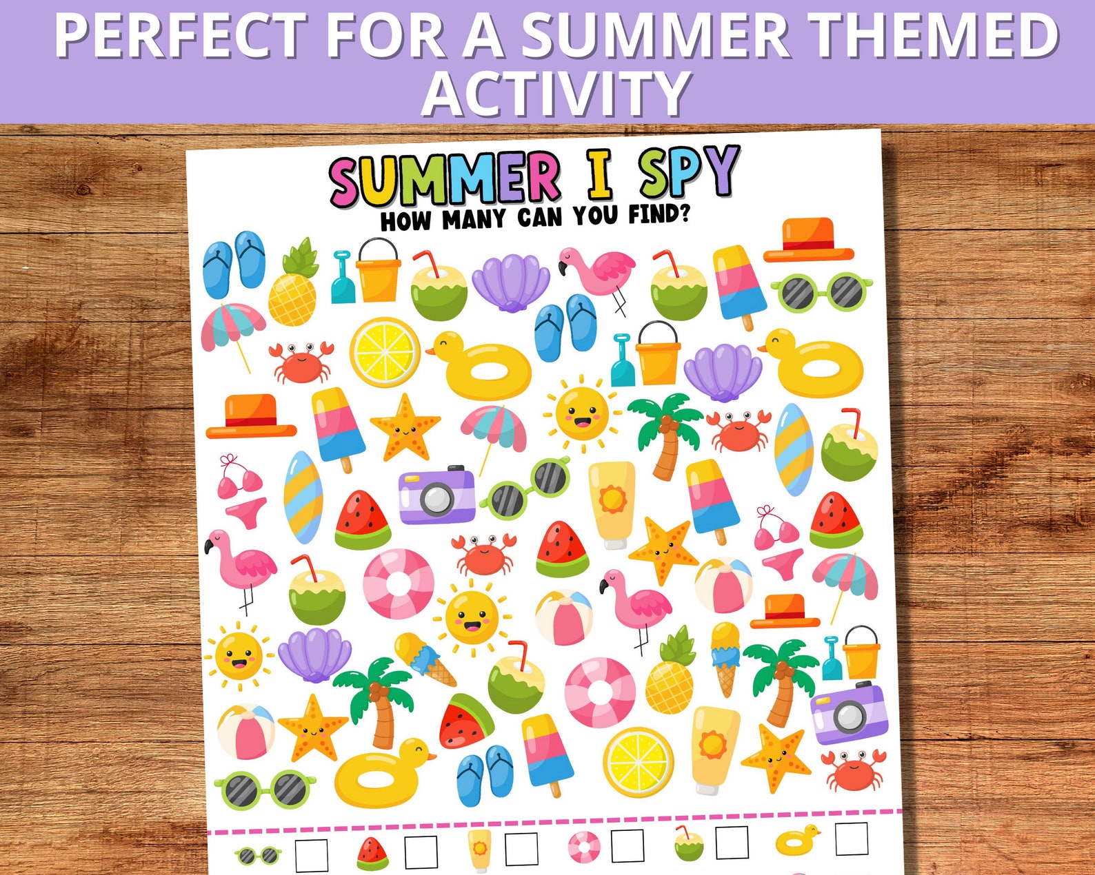 Summer I Spy Activity for Kids, Kids Summer Printable, Summer Themed ...
