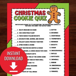 Christmas Cookie Quiz, Christmas Cookie Match Game, Christmas Party ...