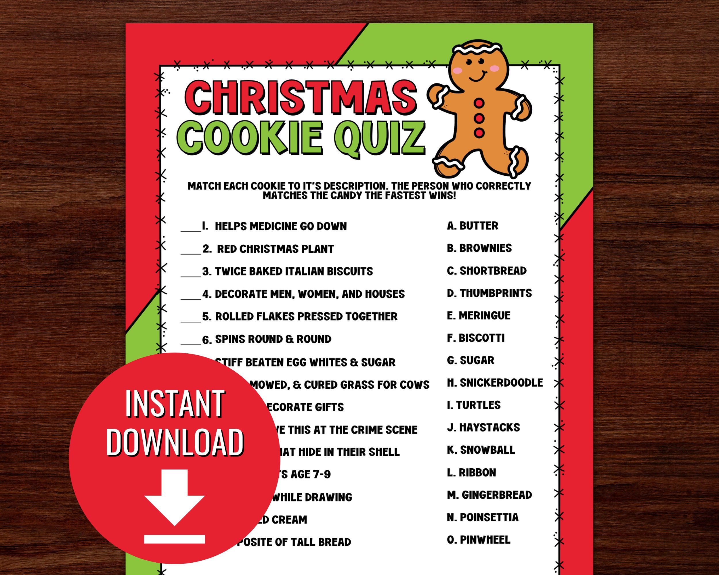 Christmas Cookie Quiz, Christmas Cookie Match Game, Christmas Party ...