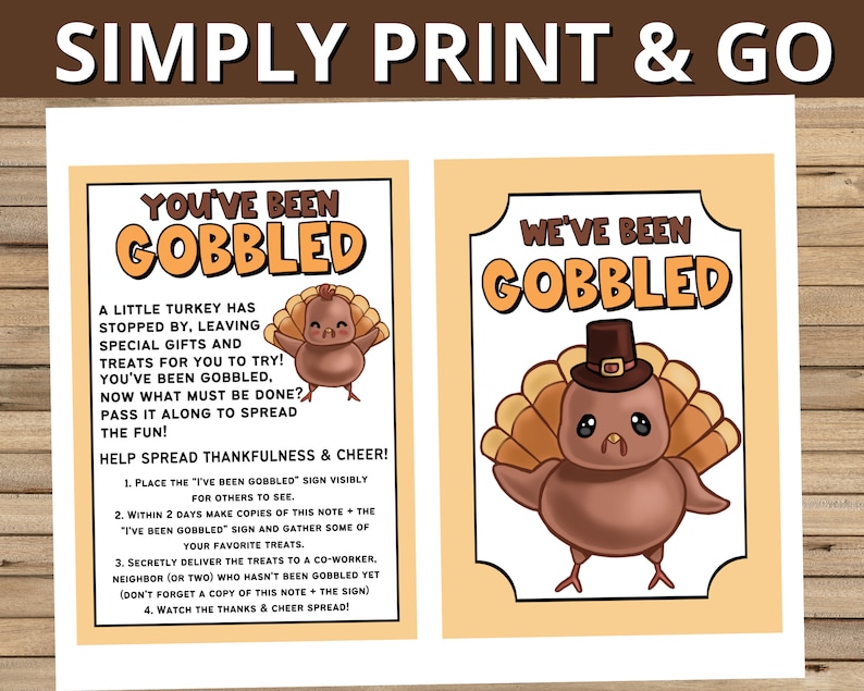 You've Been Gobbled Thanksgiving Activity, I've Been Gobbled ...