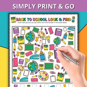 Back to School I Spy Activity for Kids, Back to School Printable, Back ...