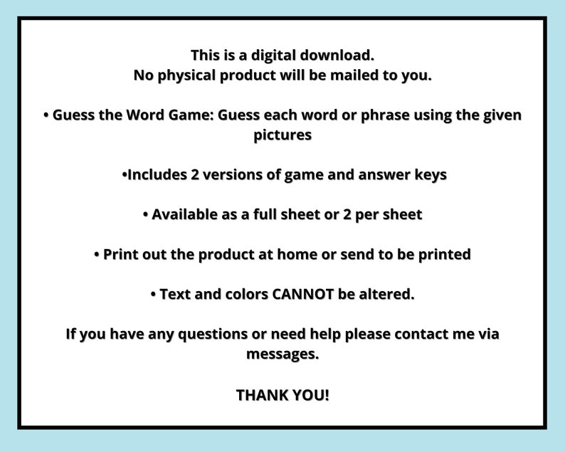 Guess the Word Game Rebus Puzzles and Brain Teasers Rainy - Etsy