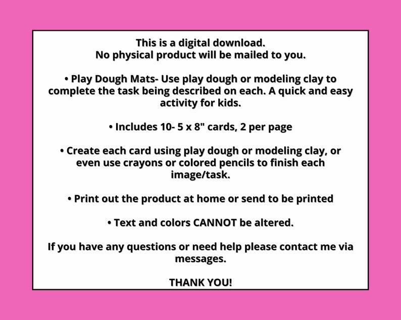 Play Dough Mats, Printable Play Dough Mats, Montessori Activity for ...