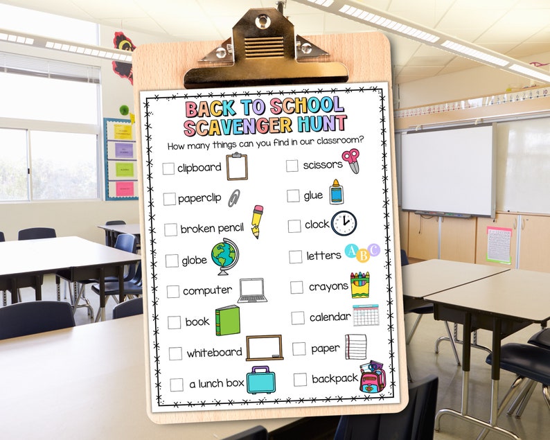 Back to School Scavenger Hunt Classroom Scavenger Hunt - Etsy
