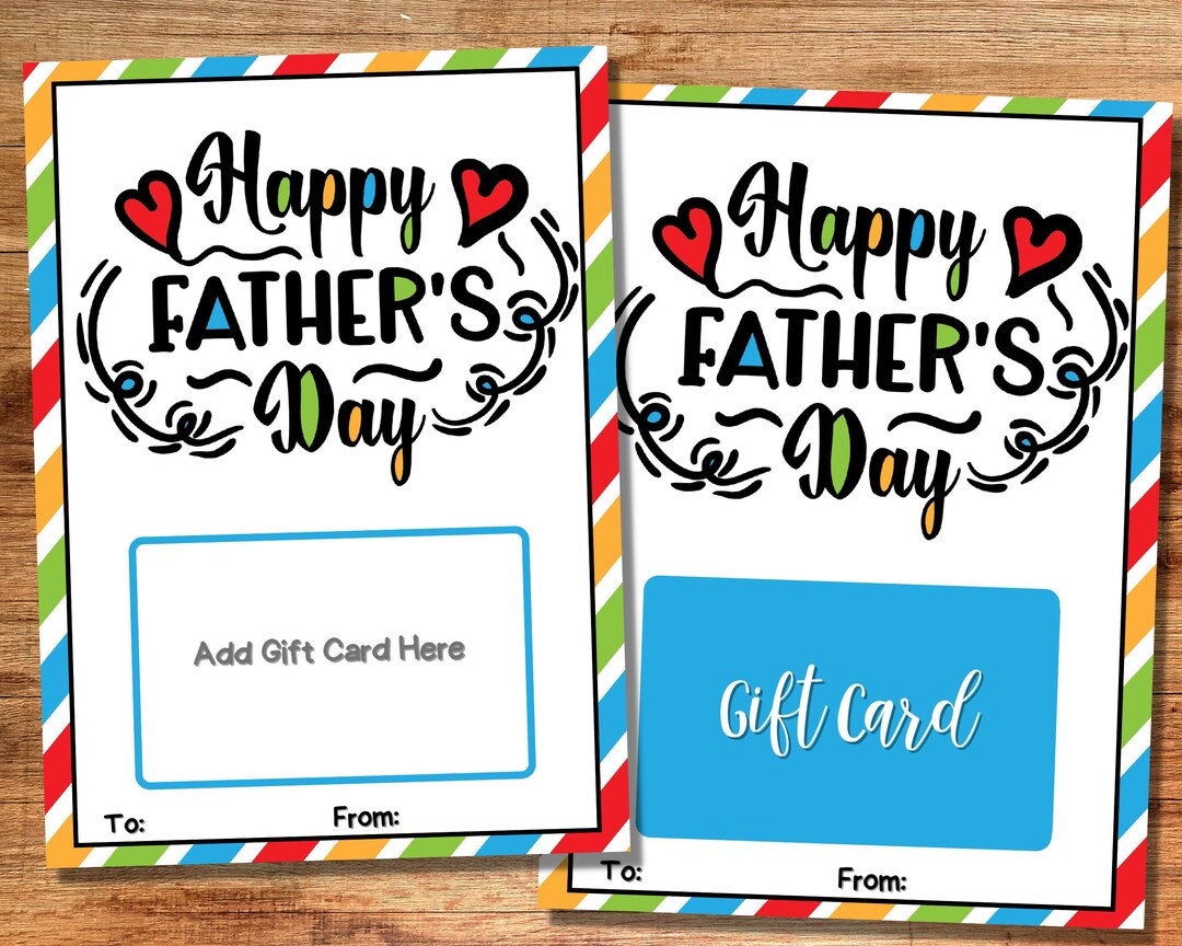 Father's Day Gift Card Holder, Happy Father's Day Printable, Thank You ...