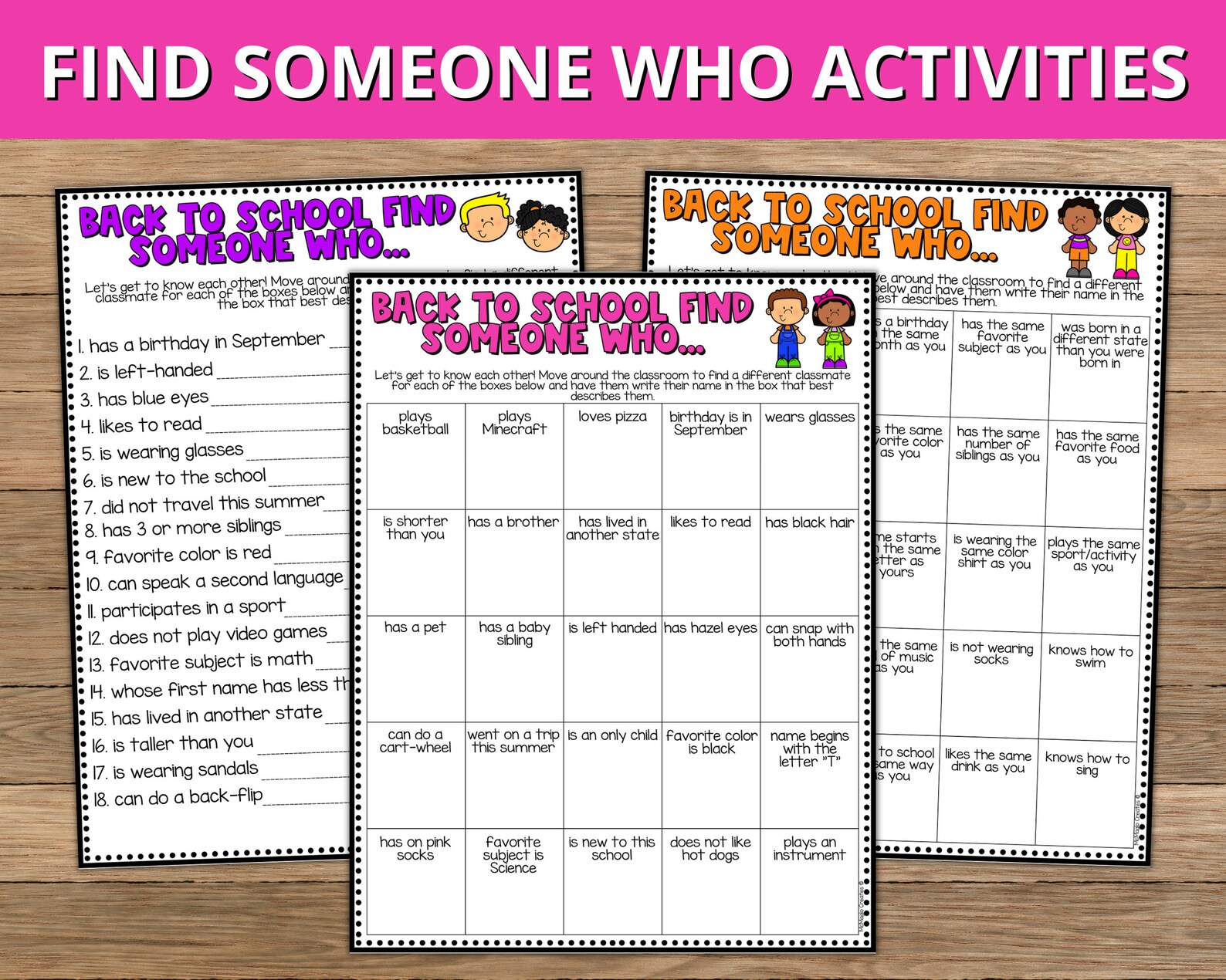 Get to Know You Activities for Kids, Back to School Activities ...
