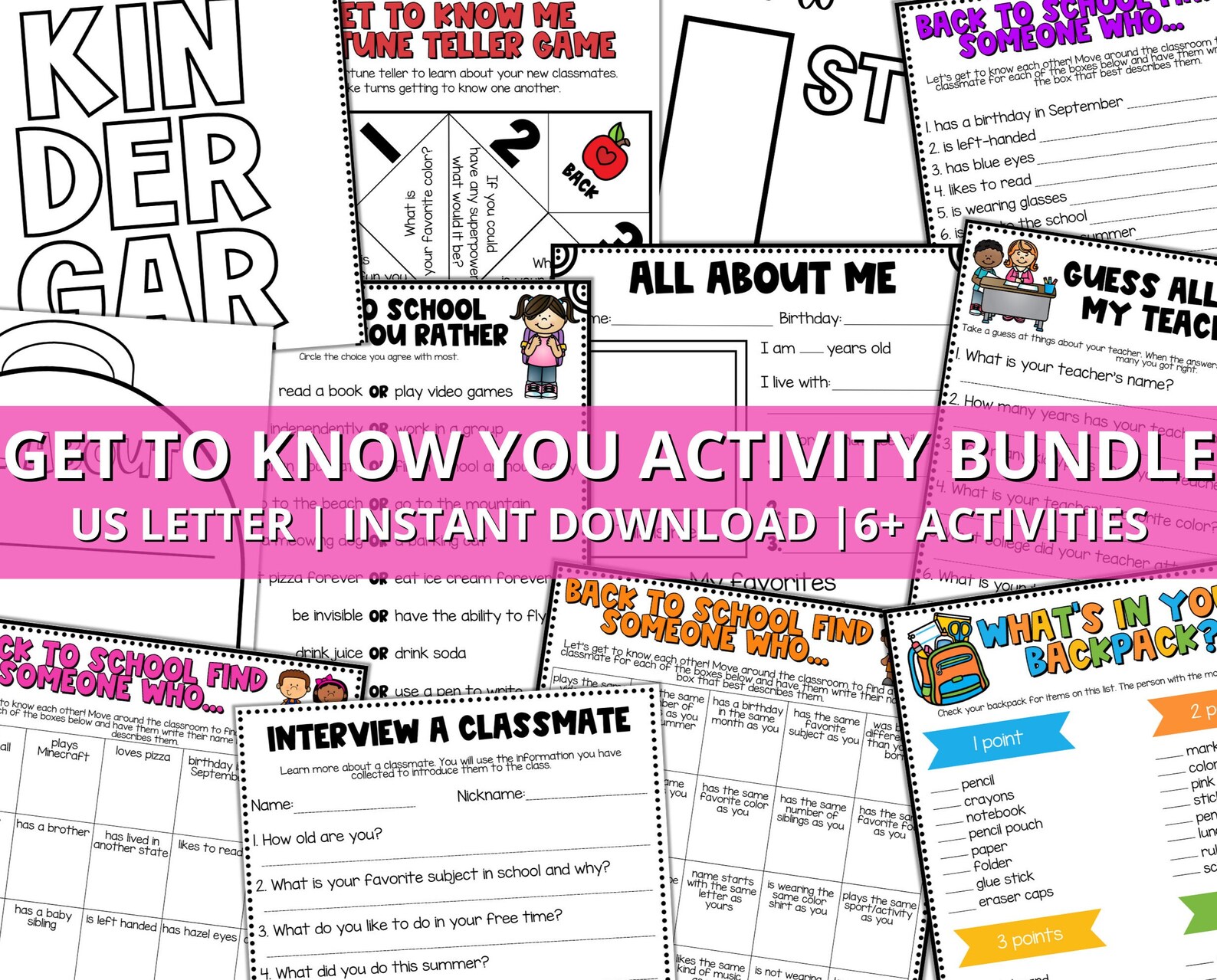 Get to Know You Activities for Kids, Back to School Activities ...