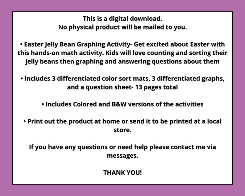 Easter Jelly Bean Math Graphing Activity - Etsy