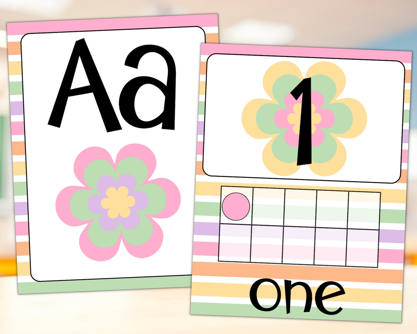 Pastel Rainbow Alphabet and Number Posters Groovy Classroom - Etsy