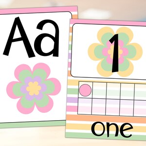 Pastel Rainbow Alphabet and Number Posters, Groovy Classroom Décor - Etsy