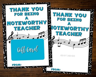 Printable Band Teacher Card - Etsy