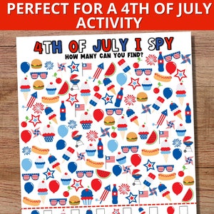 4th of July I Spy Activity 4th of July Printable Activity for - Etsy