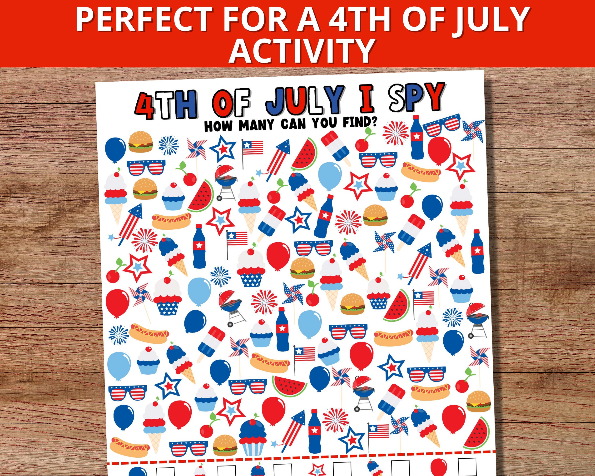 4th of July I Spy Activity 4th of July Printable Activity for - Etsy