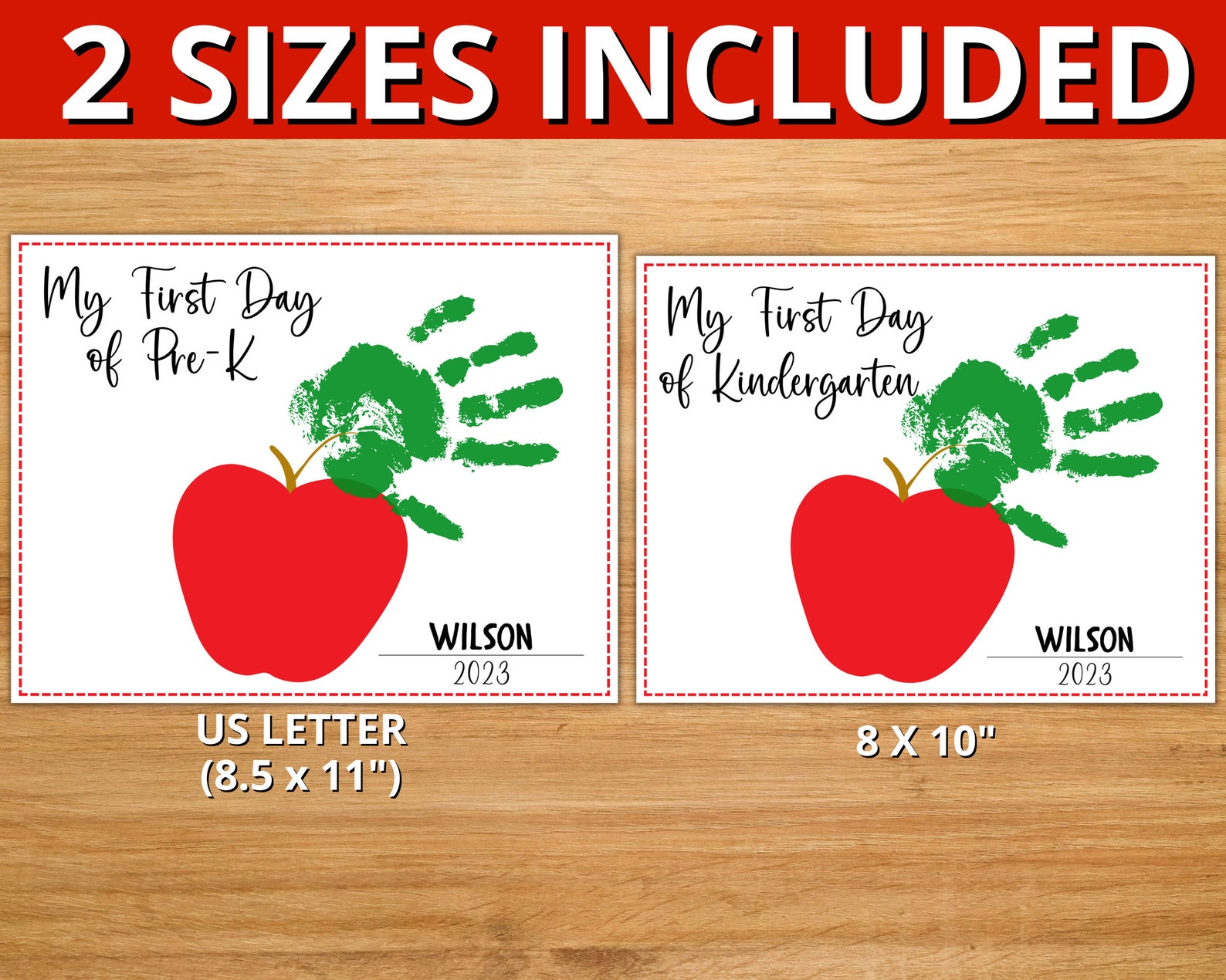 First Day of School Handprint Art, First Day Handprint Keepsake, First ...