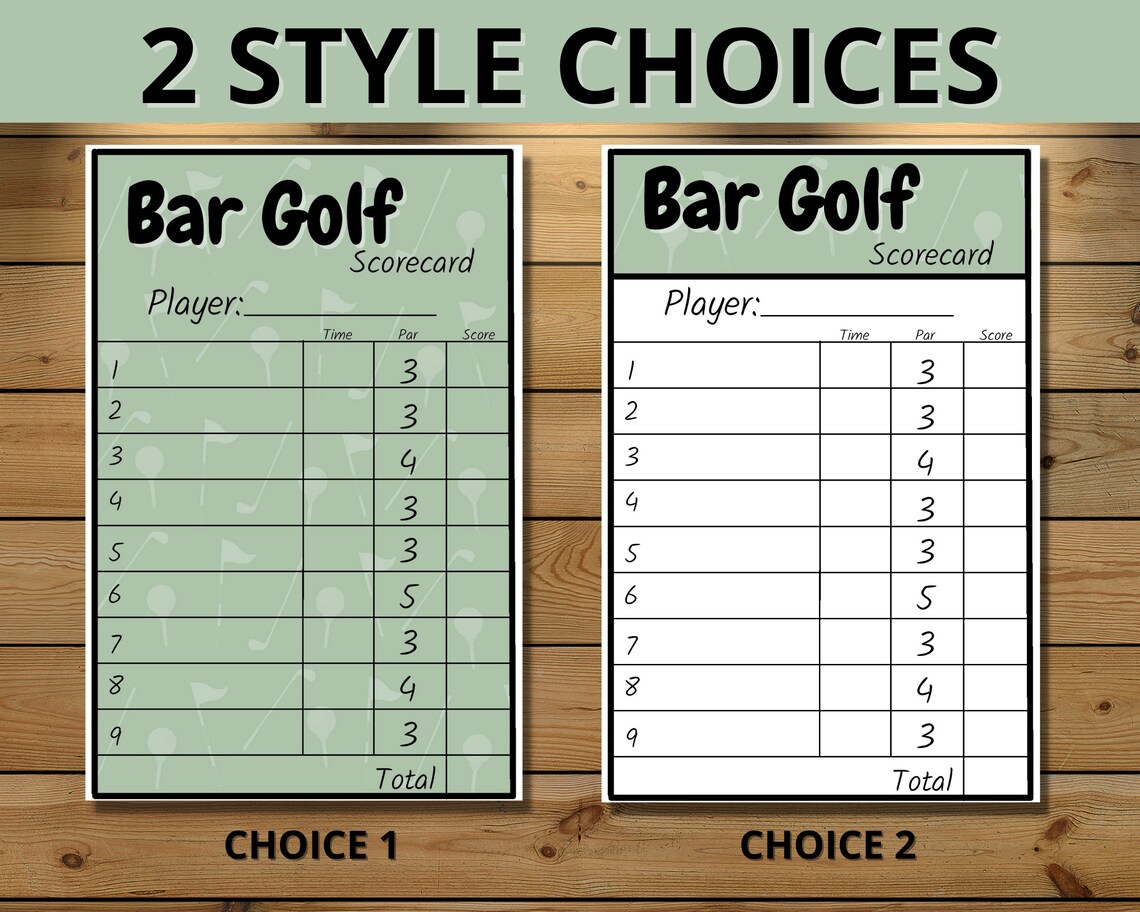 Custom Bar Golf Pub Golf Scorecard Bar Golf and Pub Golf - Etsy UK