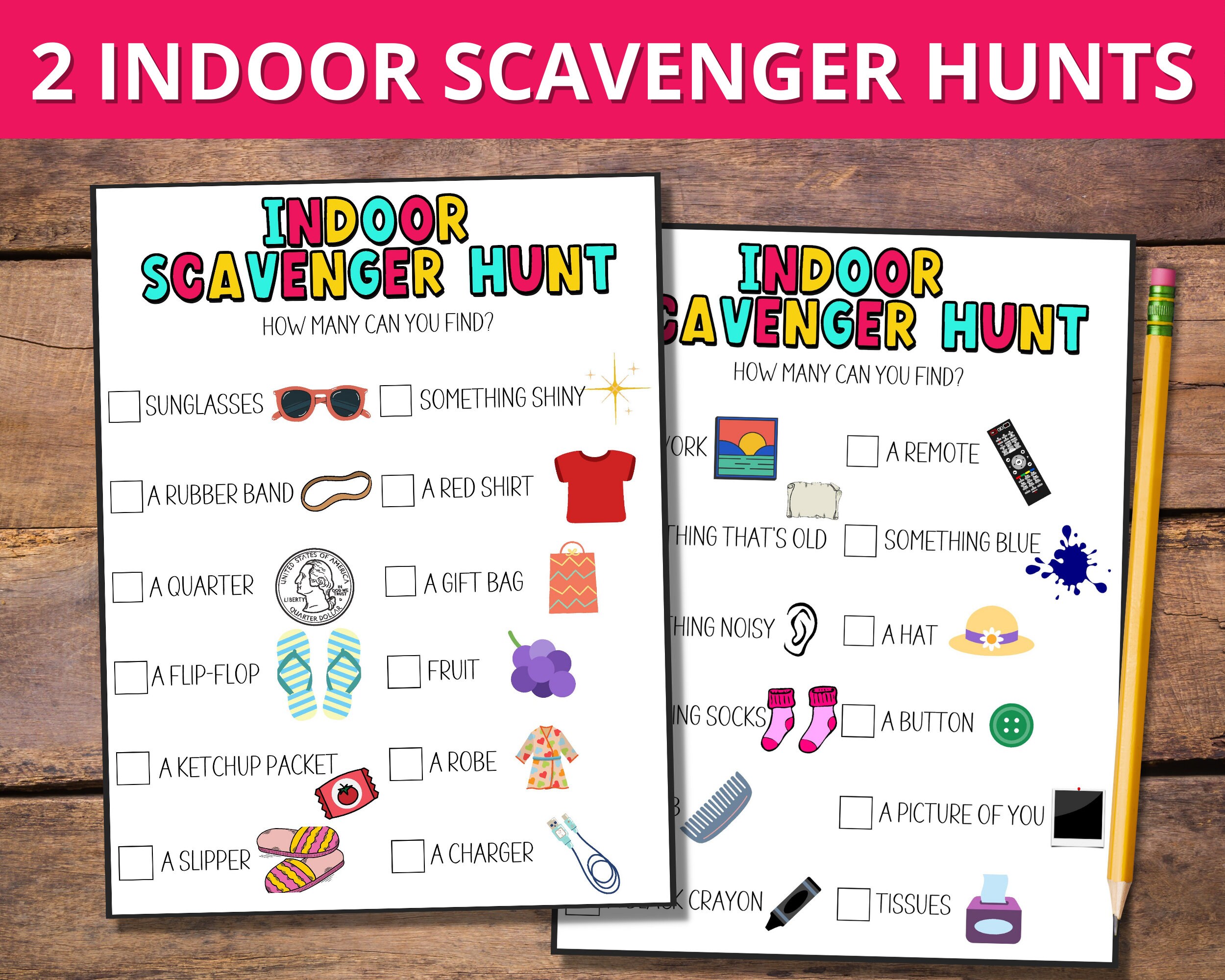 Indoor Scavenger Hunt, Scavenger Hunt Printable for Kids, Rainy Day ...